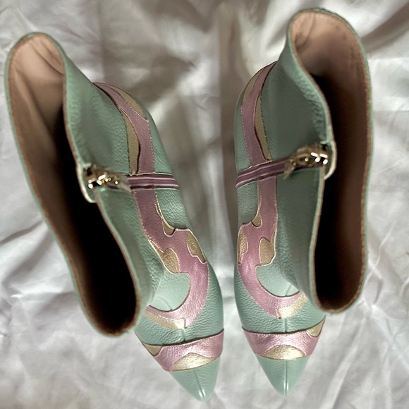 Butrich | Shoes | Butrich Anaconda Snake Leather Platform Boots In Blue ...